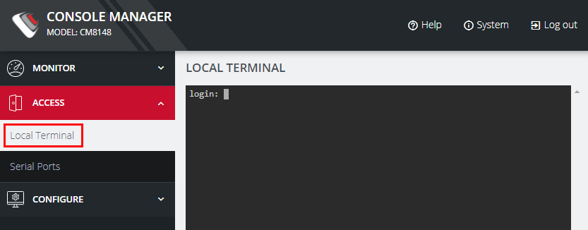 Management Console Connection via CLI