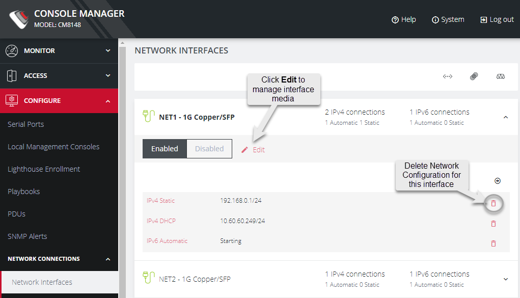 Change Network Settings