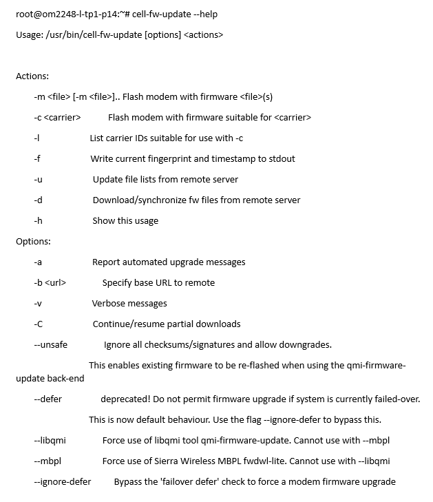 Cellular Modem Firmware Upgrade