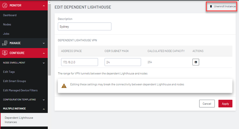 Configuring Subnets for a Multiple Instance Lighthouse