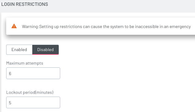 Setting Login Restrictions