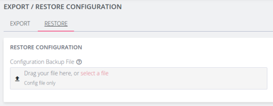 Restore Configuration